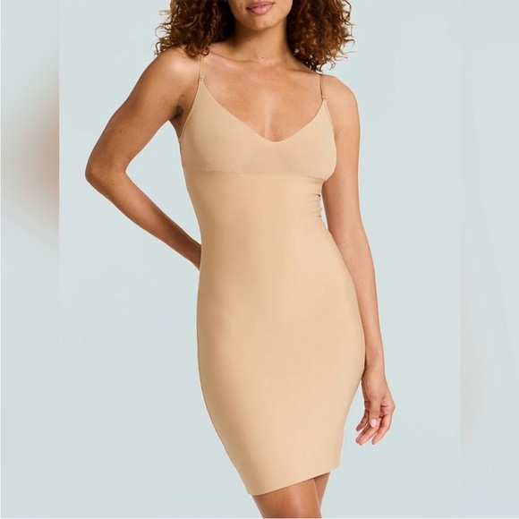 Commando | Dresses | Commando Tailored Slip Dress Beige Fitted Smoothing Layering Sm | Poshmark